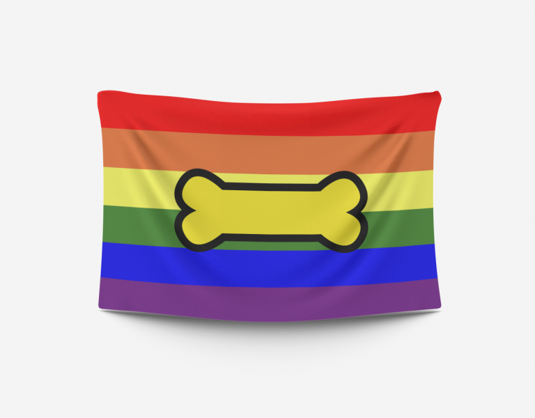 Pup Rainbow (Yellow) Pride Flag - Tailspace